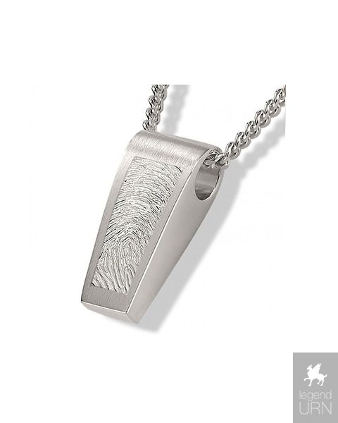 Fingerprint Pendant with Cremation Ashes Holder 925 Silver